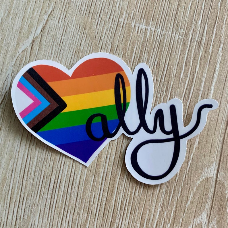 LGBTQ Ally Heart Vinyl Decal Sticker - Etsy