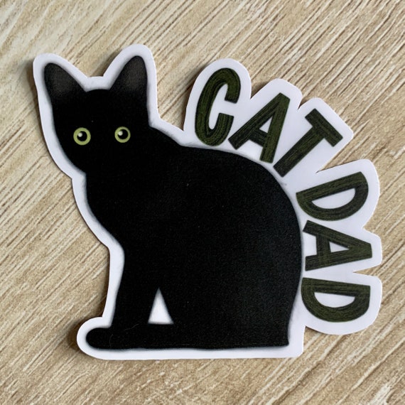 Cat Dad Black Cat Vinyl Decal Sticker | Etsy