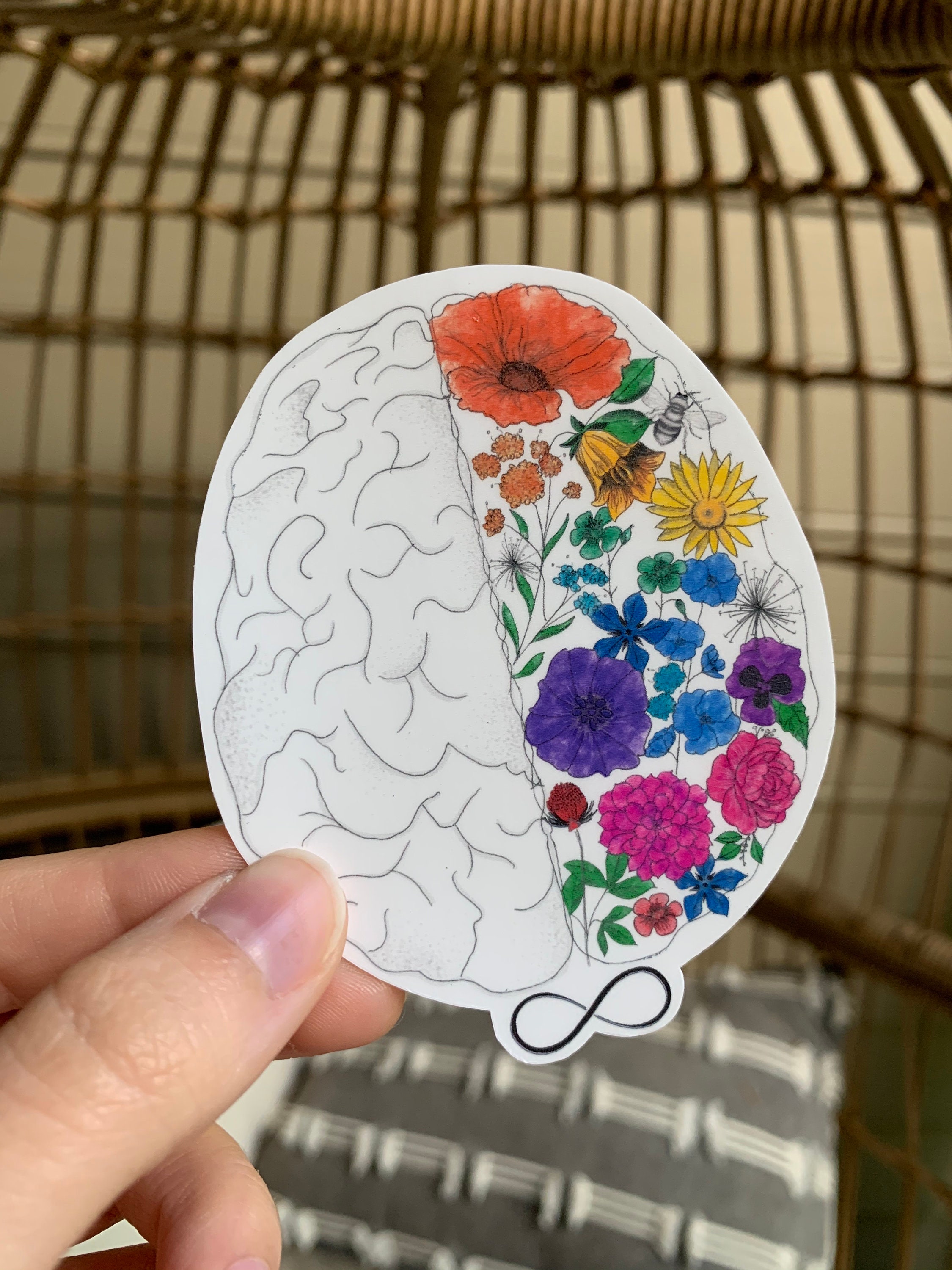 Neurodiversity Autism Acceptance Brain Rainbow Flower Vinyl | Etsy