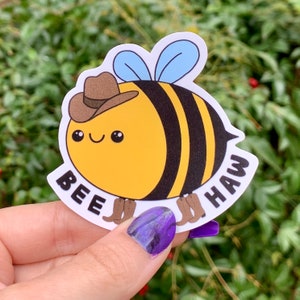 Beehaw Cowboy Bee Save the Bees Vinyl Decal Sticker - Etsy