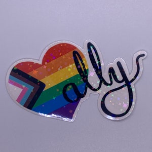 HOLOGRAPHIC LGBTQ+ Ally Heart Vinyl Decal Sticker - Etsy