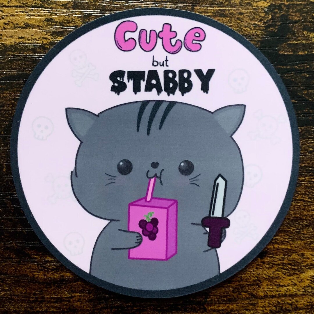 Cute but Stabby Kitten Skulls Vinyl Decal Sticker - Etsy