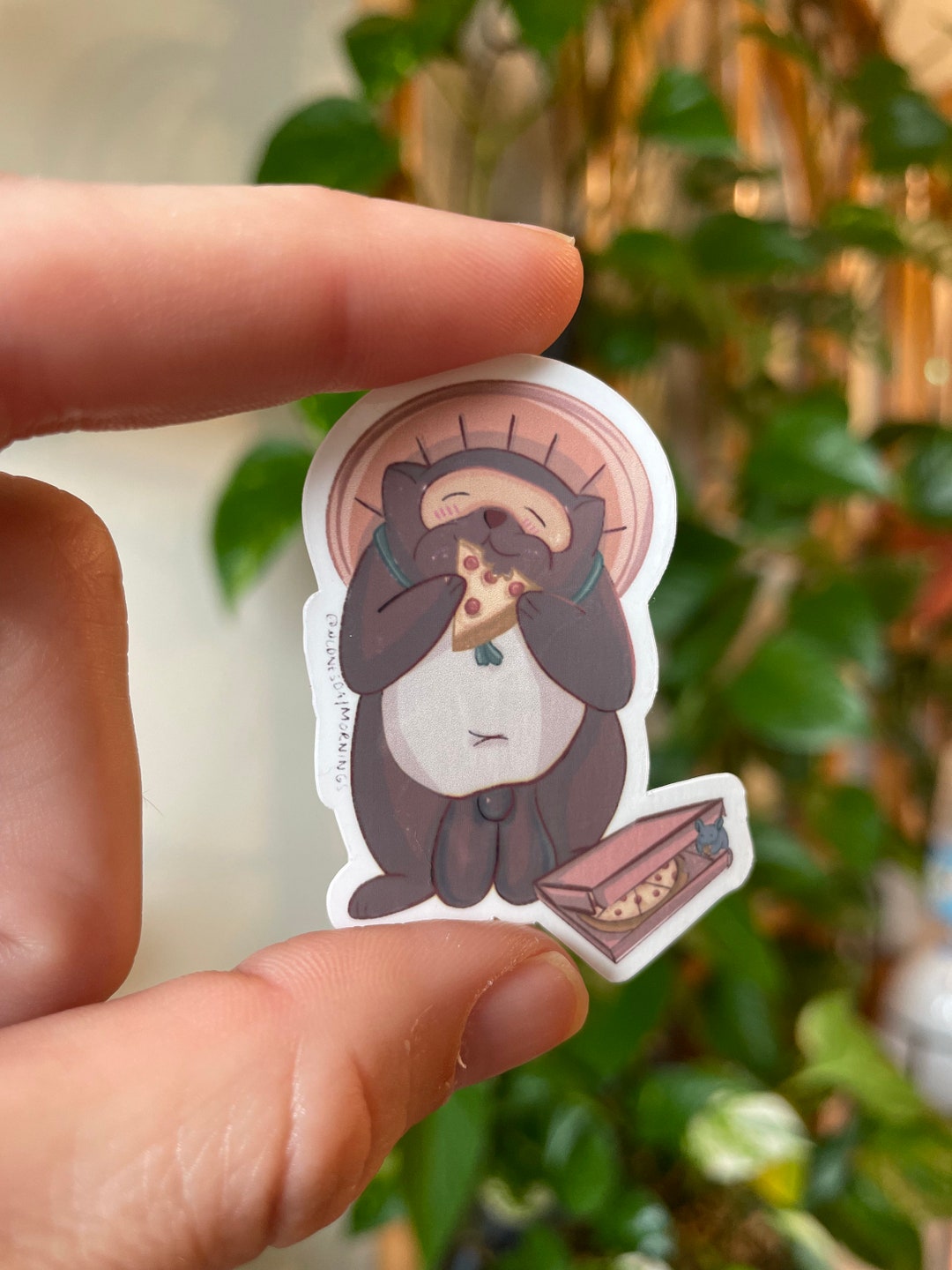 Tanuki Pizza Sticker - Etsy