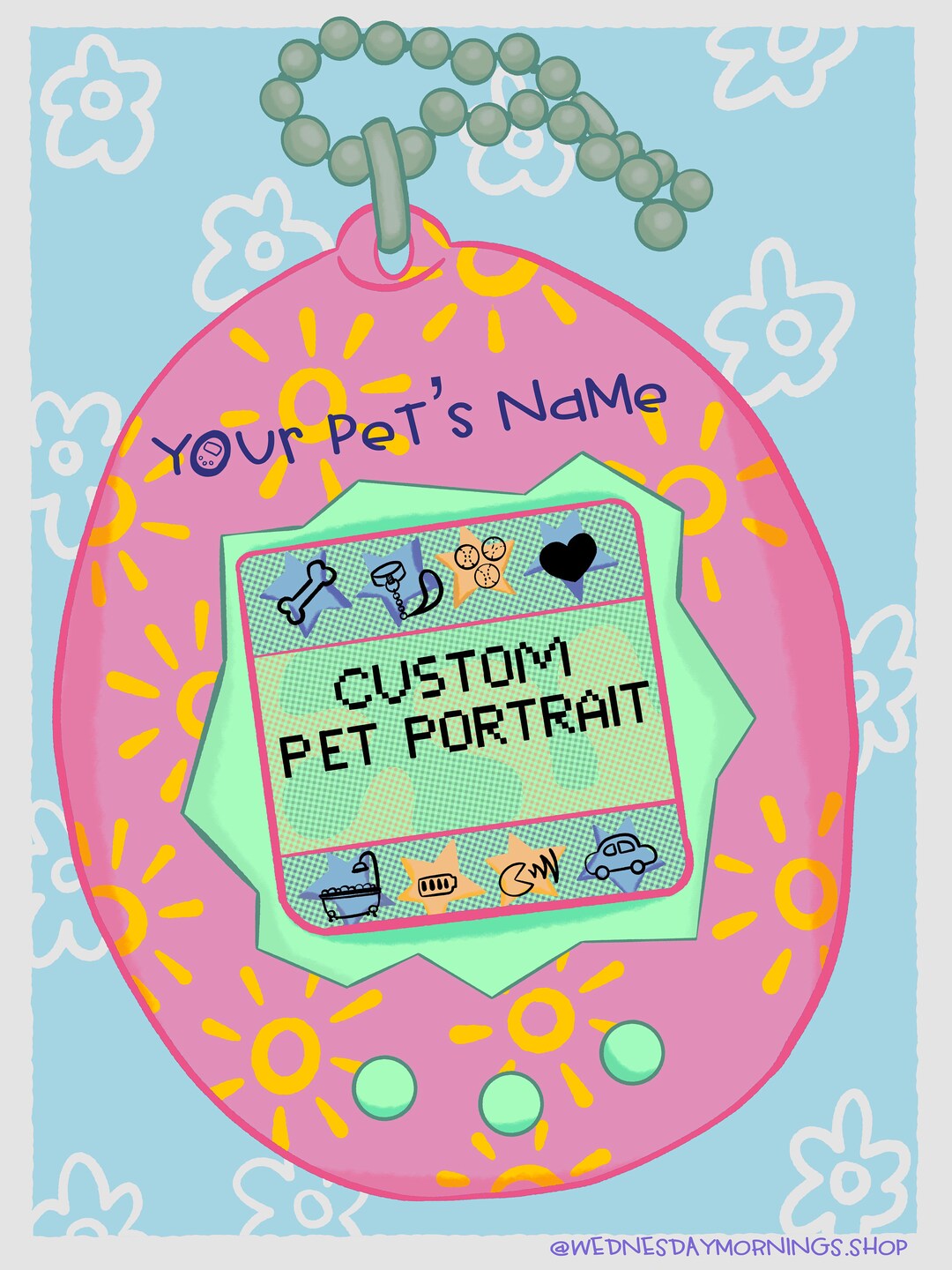 Custom Tamagotchi Style Pet Portraits - Etsy