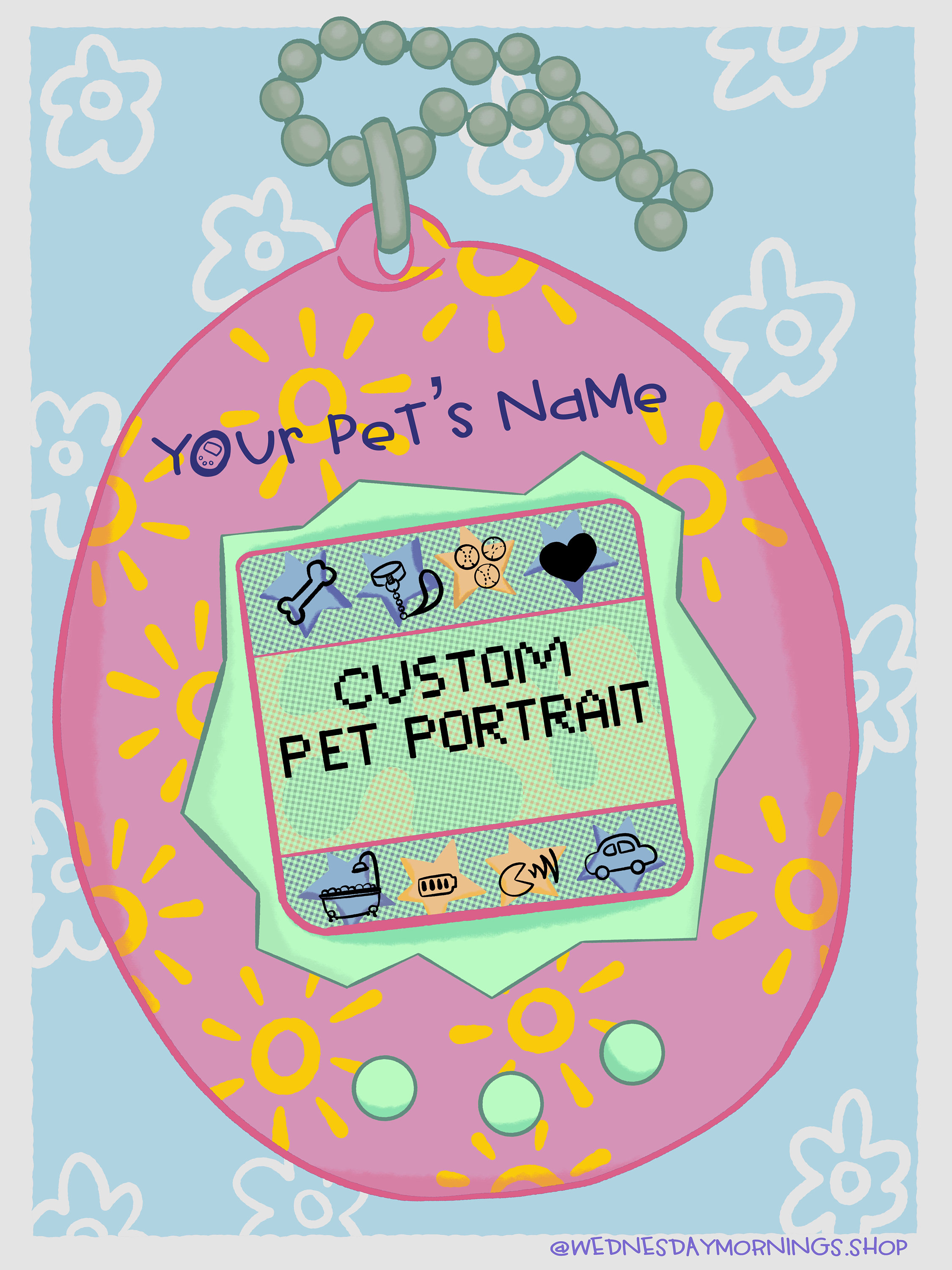 Custom Tamagotchi Style Pet Portraits - Etsy