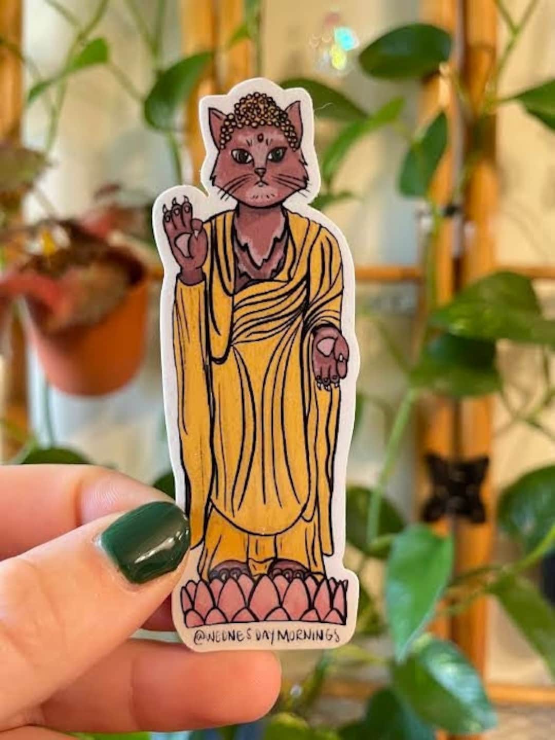 Buddhist Cat Monk Sticker - Etsy