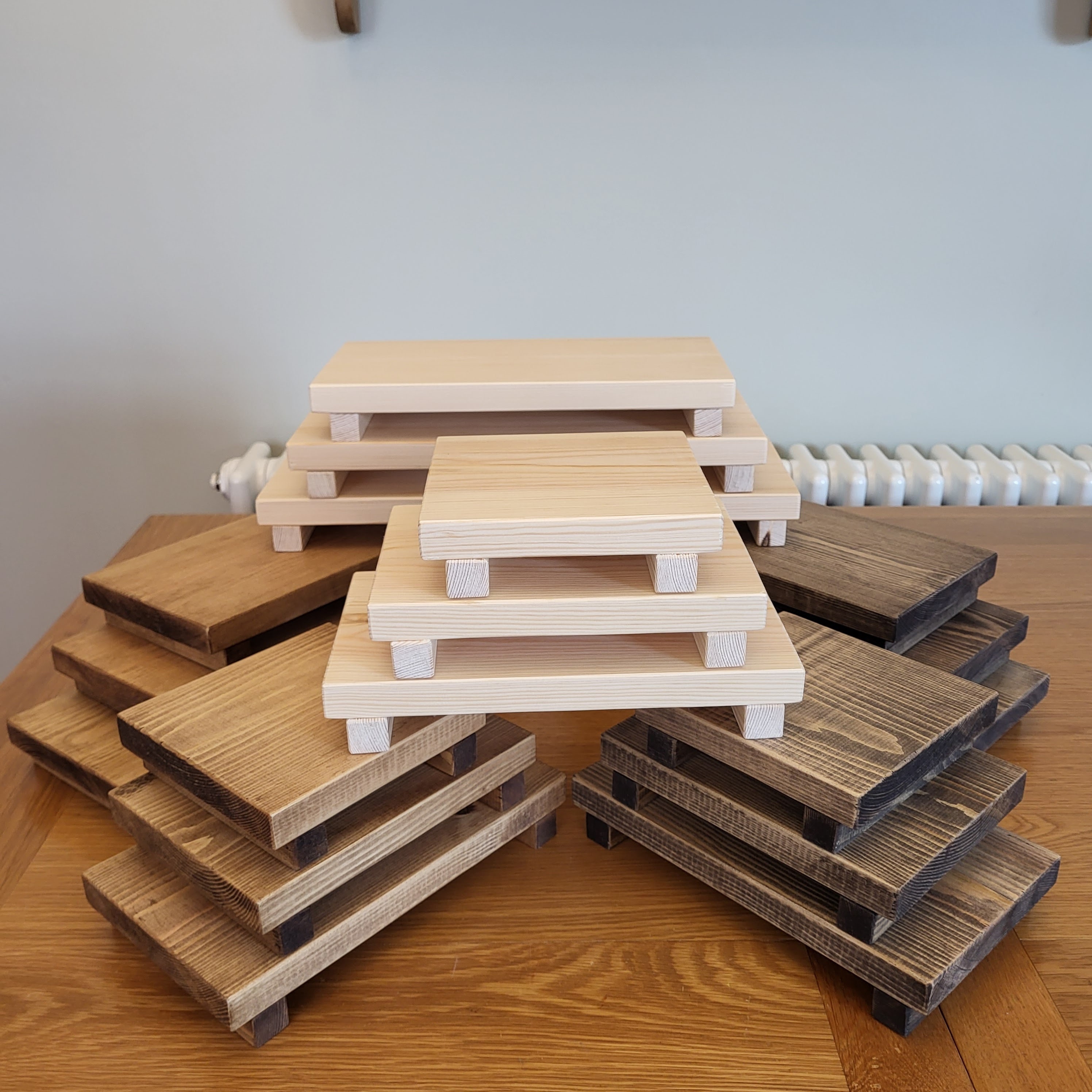 Wooden Table Risers, Wooden Countertop Trays, Trestle Tables, Wooden ...