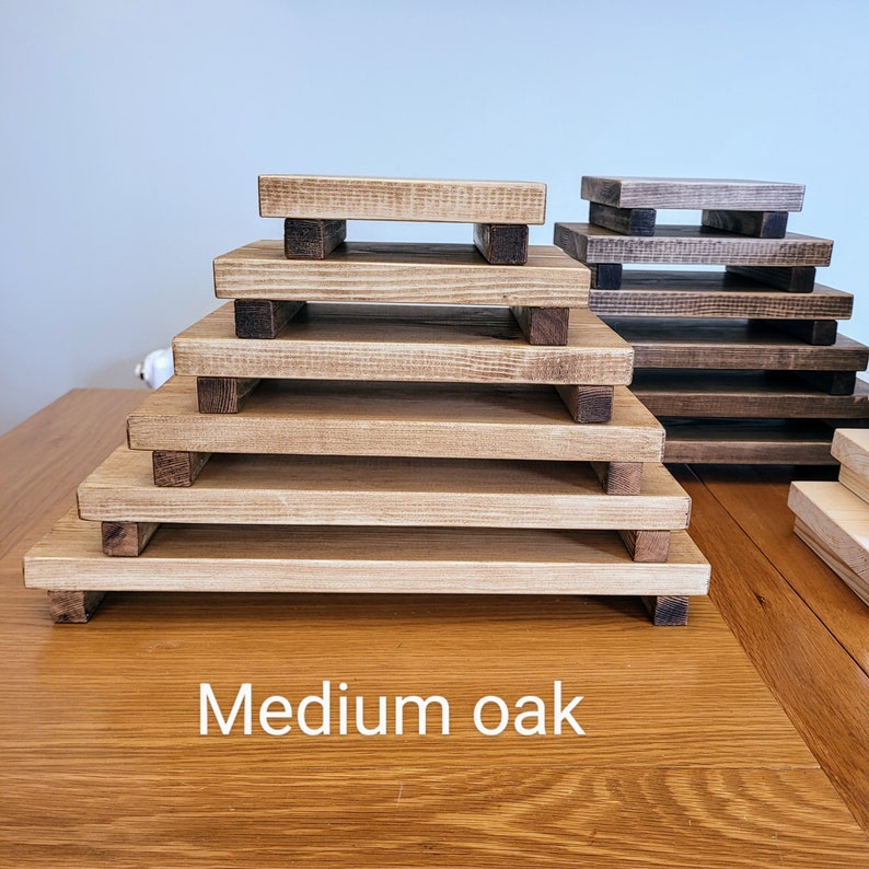 Wooden Table Risers, Countertop Trays, Trestle Tables, Display Shelf ...