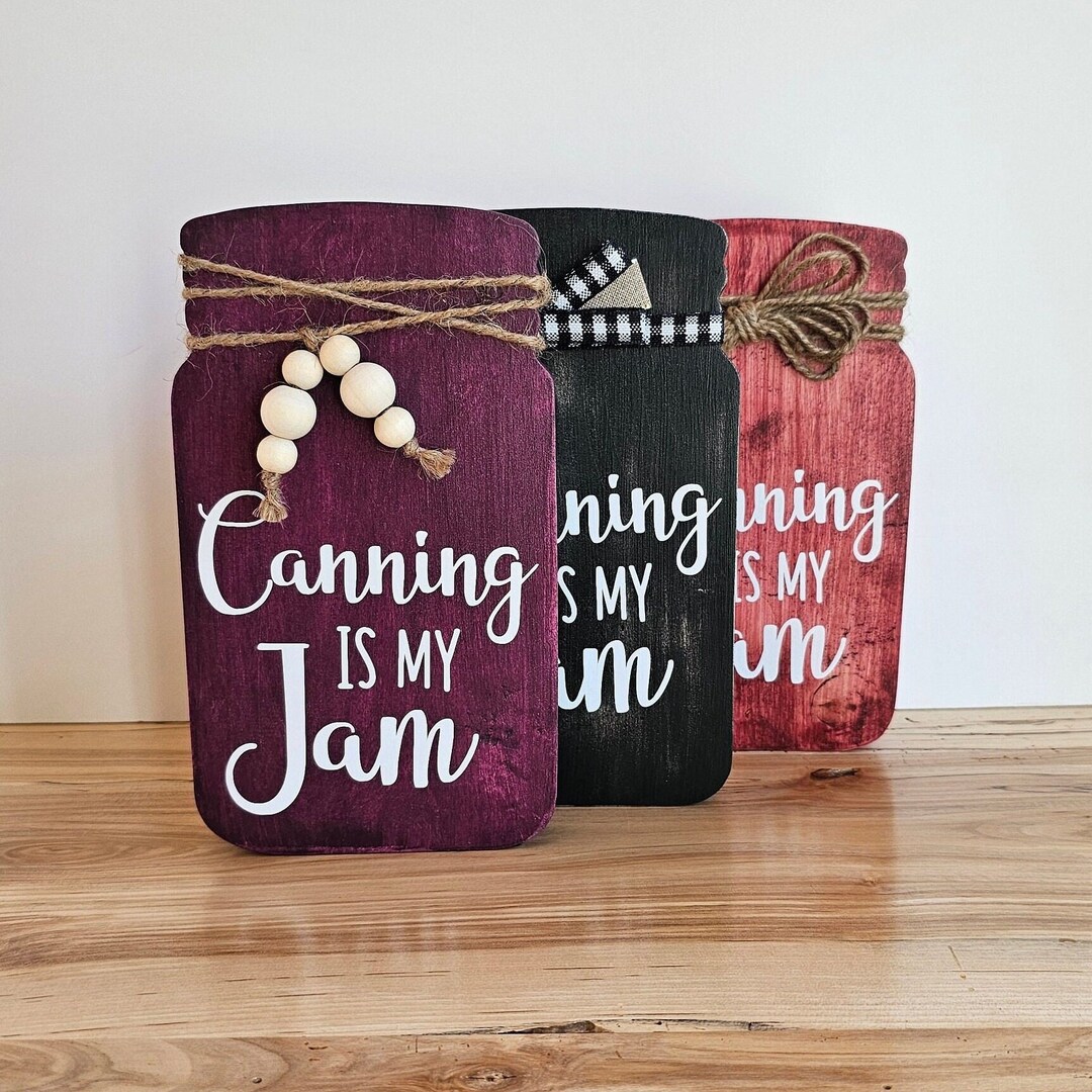 Mason Jar Solid Wood Shelf Sitter, Canning is My Jam, Home Decor ...