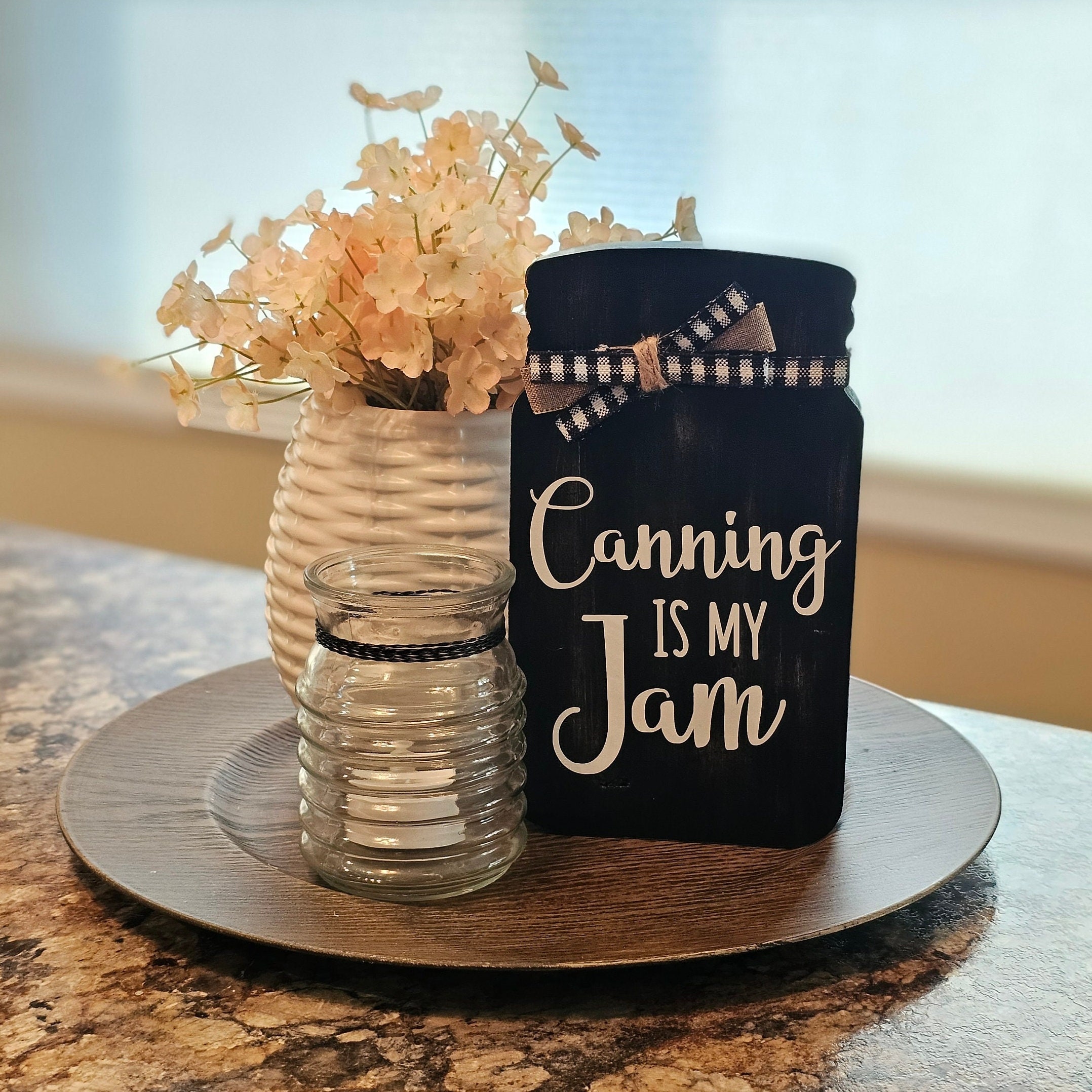 Mason Jar Solid Wood Shelf Sitter, Canning is My Jam, Home Decor ...