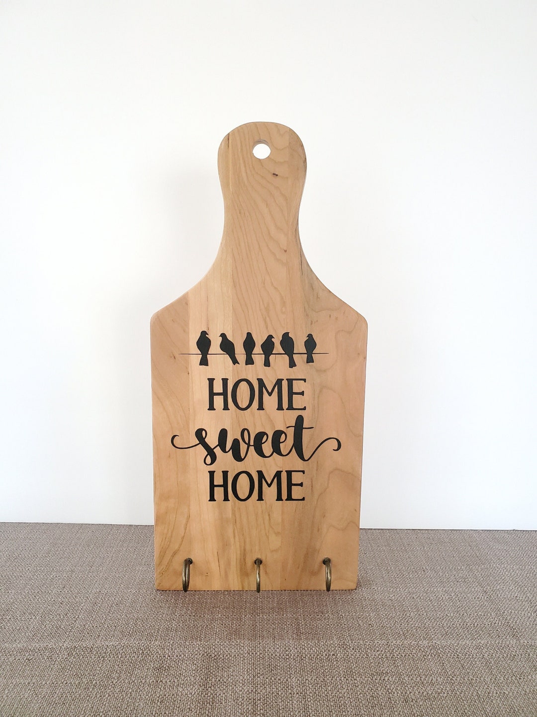 Cutting Board Key Rack, Housewarming Gift, Home Sweet Home Sign ...