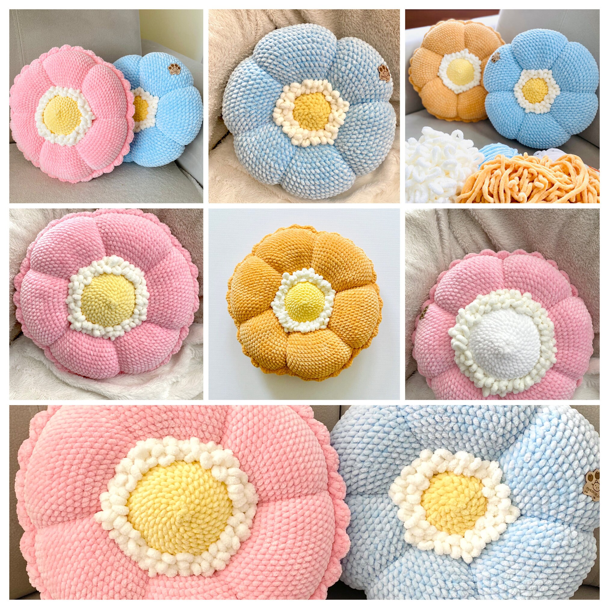 FLOWER PILLOW Crochet PATTERN / Beginners Friendly - Etsy