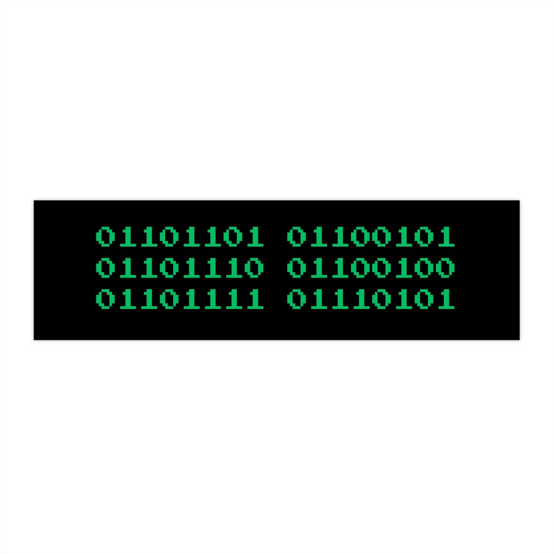Binary Code Bumper Sticker Funny - Etsy