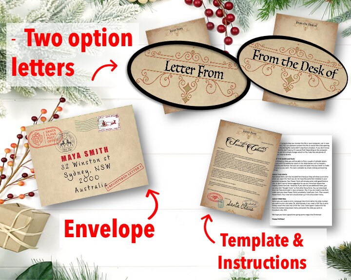 EDITABLE- Santa Claus Letter Printable, Santa Nightlight Letter, Letter ...