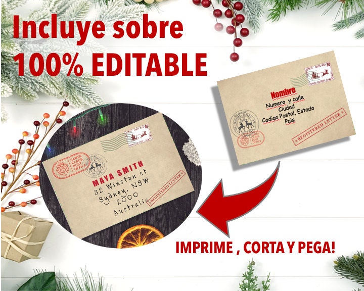 Carta De Santa Claus Y Reyes Magos Editable |santa Claus Letter ...