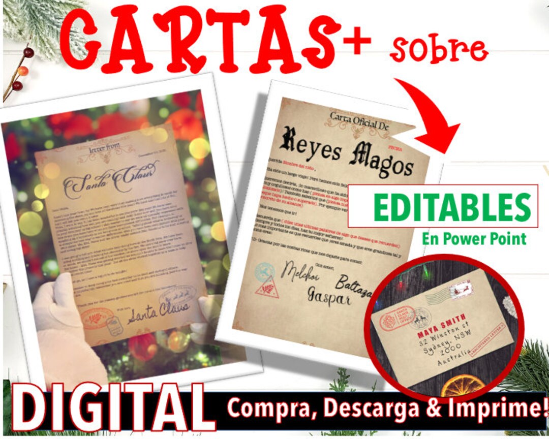 Carta De Santa Claus Y Reyes Magos Editable |santa Claus Letter ...