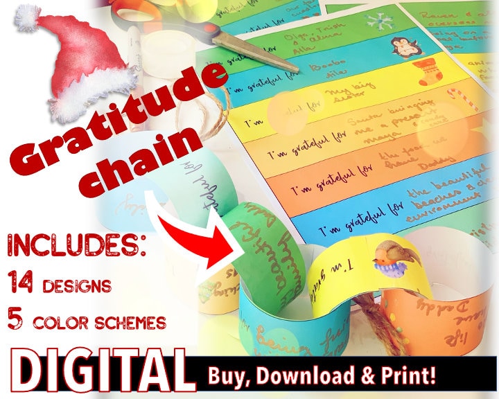 Gratitude Paper Chain for Christmas and Advent Activity | Christmas ...
