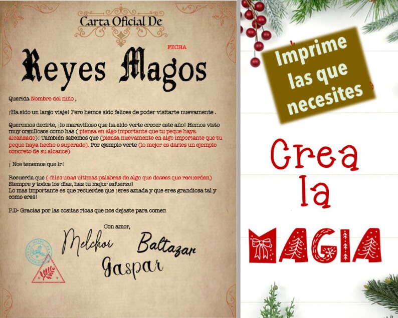 Carta De Santa Claus Y Reyes Magos Editable |santa Claus Letter ...