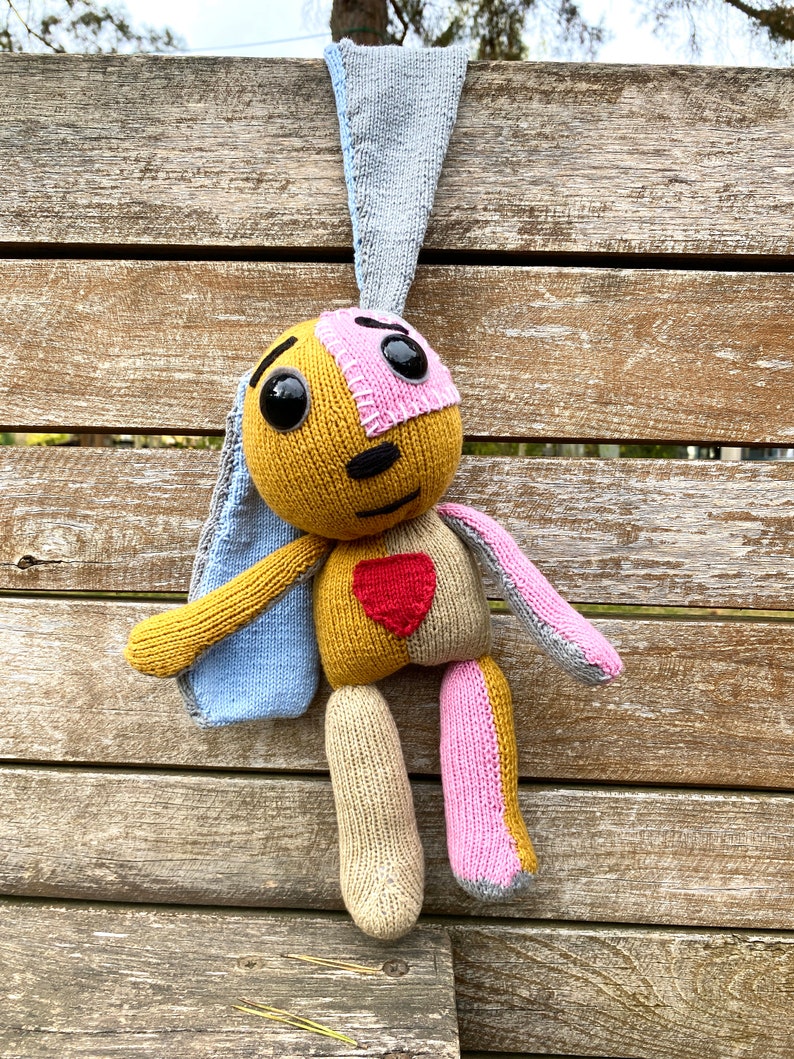 Knitting Pattern: Bunny Ollie With Patches, Plush Toy, Knitted Toy ...