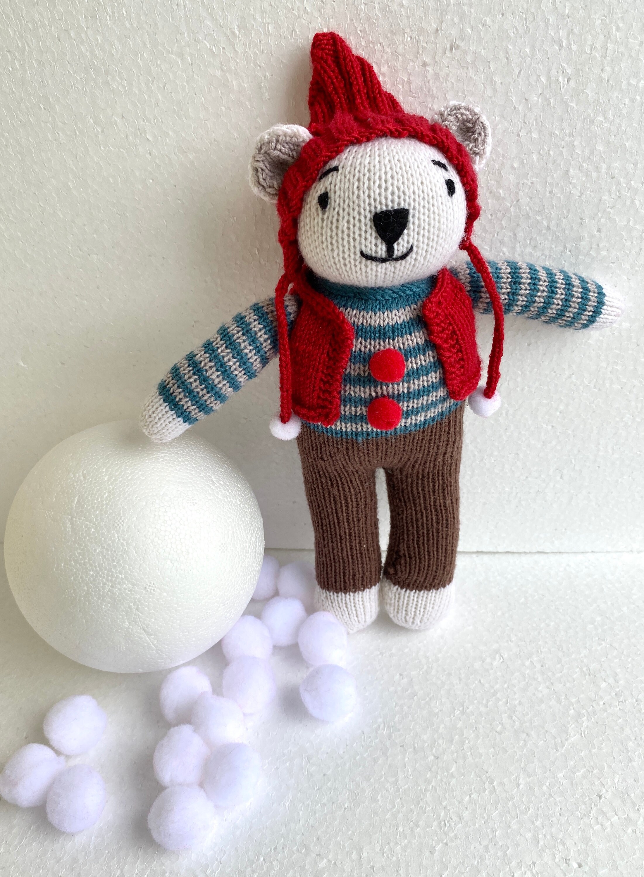 Knitting Pattern: Christmas Teddy Bear, Amigurumi Toy, Christmas Teddy ...