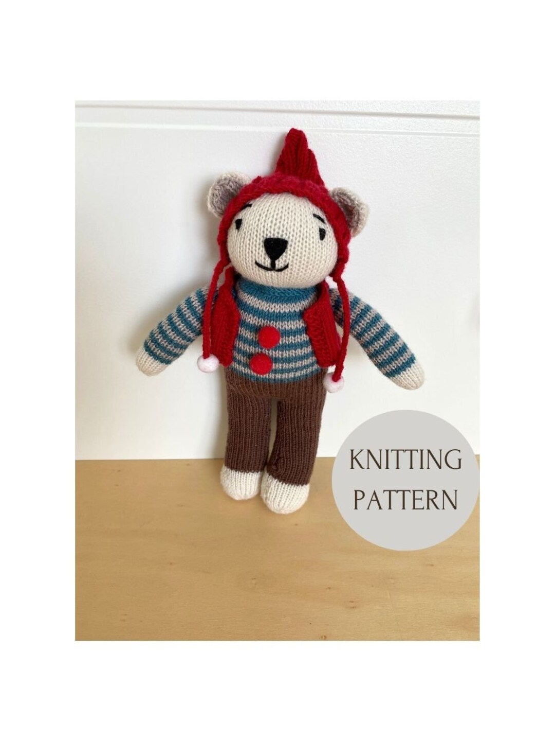 Knitting Pattern: Christmas Teddy Bear, Amigurumi Toy, Christmas Teddy ...
