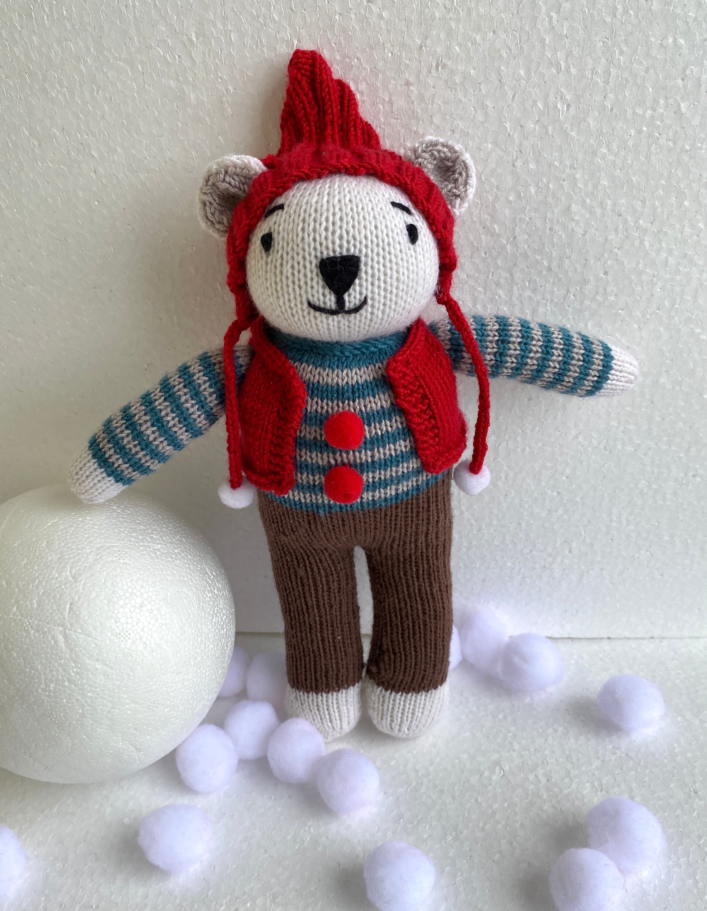 Knitting Pattern: Christmas Teddy Bear, Amigurumi Toy, Christmas Teddy ...