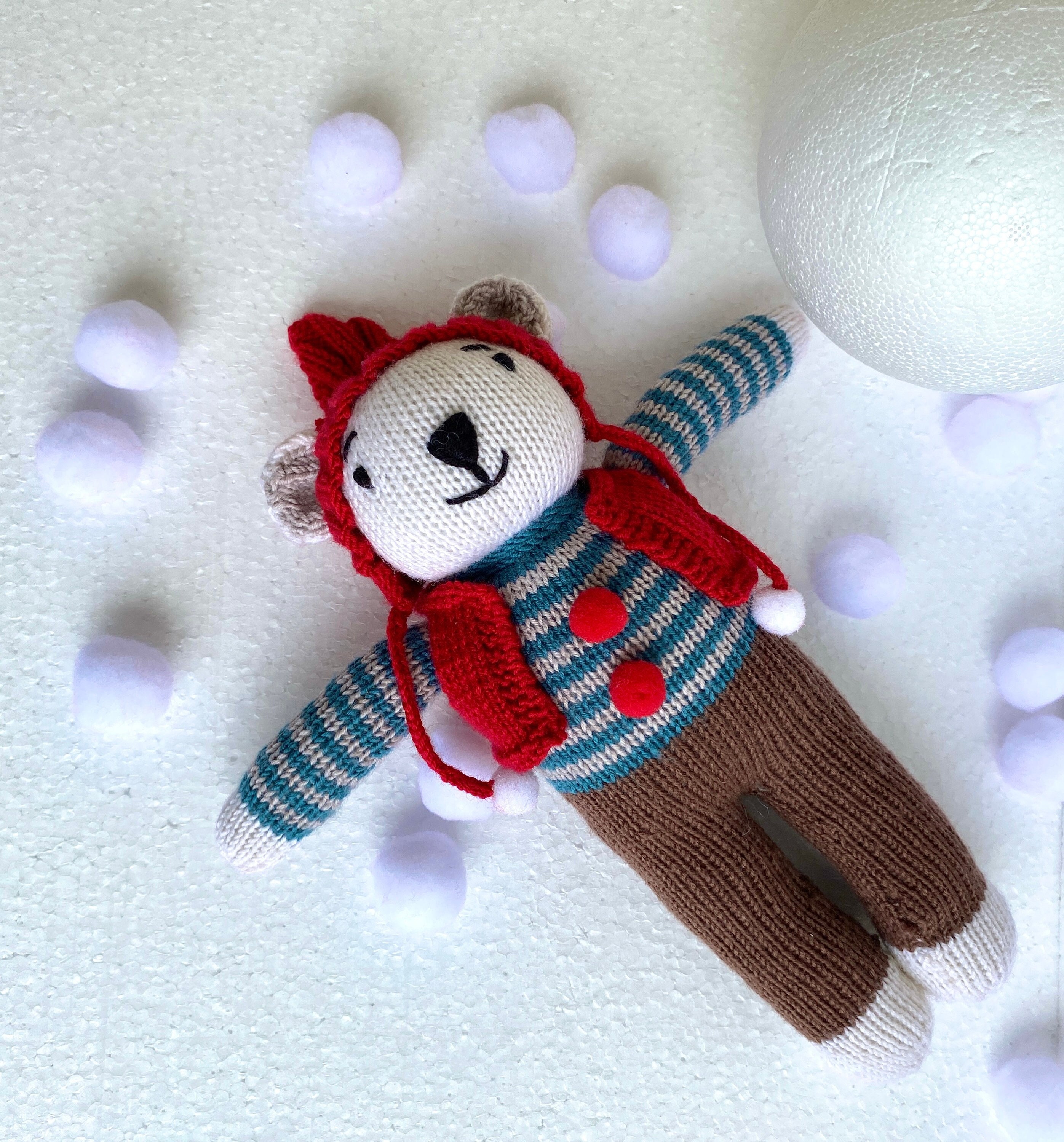 Knitting Pattern: Christmas Teddy Bear, Amigurumi Toy, Christmas Teddy ...