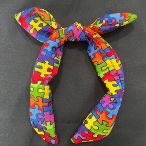 Knotted Headband/ Puzzle Piece/ Autism Awareness - Etsy