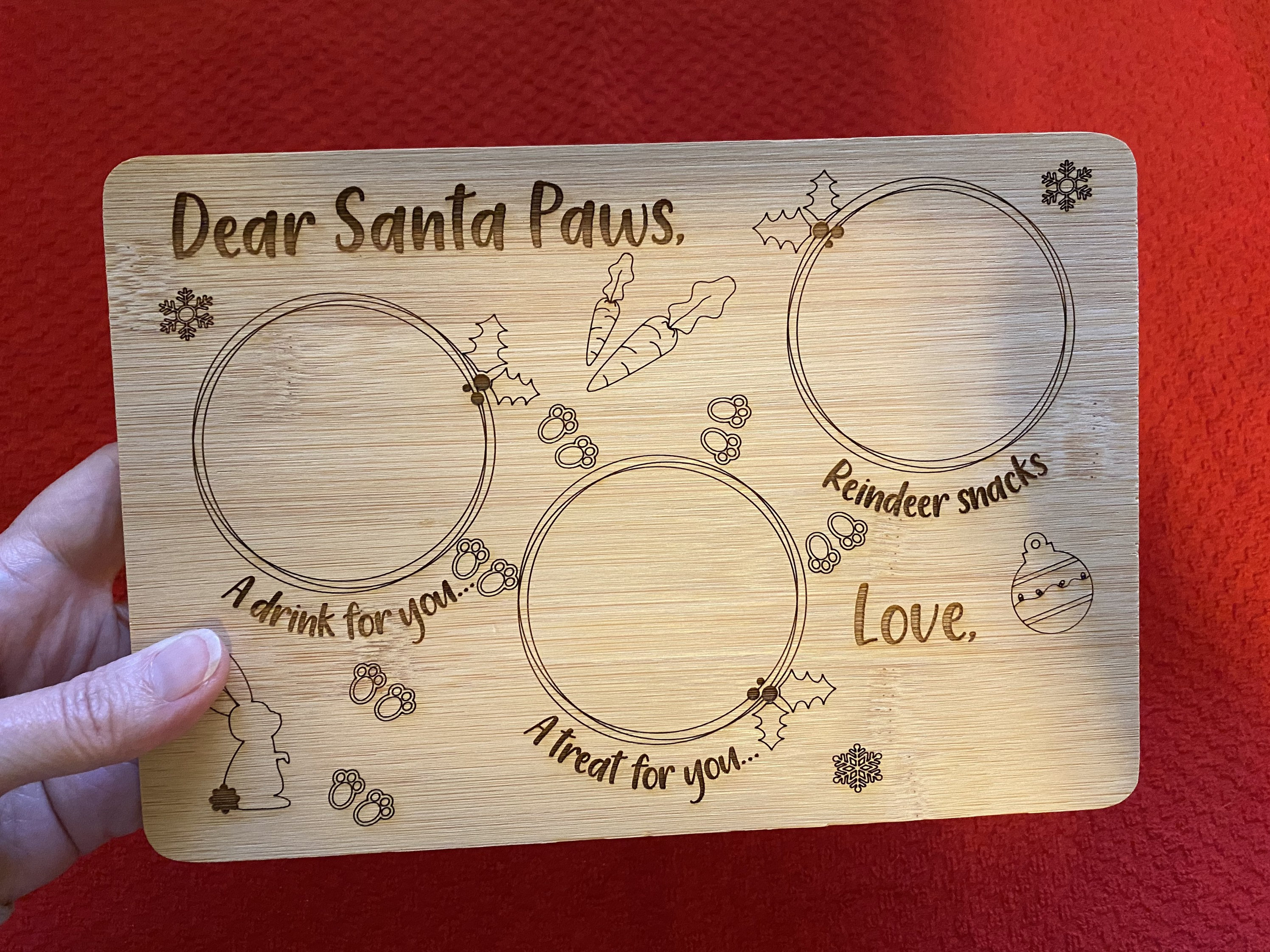 Rabbit Tray, Dear Santa Paws Tray SVG, Cutting Board File, Mini Cutting ...
