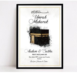 Personalised Umrah Print, Umrah Mubarak Print, Umrah Frame, Umrah ...