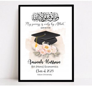 Personalised Islamic Graduation Frame, Islamic Graduation Gift, Muslim ...