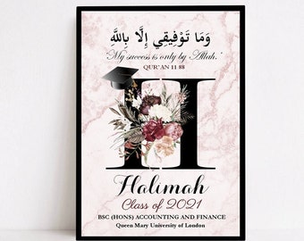 Personalised Islamic Graduation Frame, Islamic Graduation Gift, Muslim ...