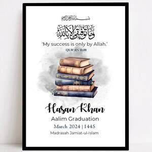 Personalised Islamic Graduation Frame, Aalimah Graduation Gift, Muslim ...