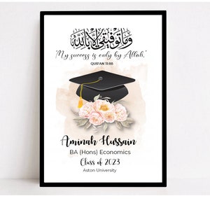 Personalised Islamic Graduation Frame, Islamic Graduation Gift, Muslim ...