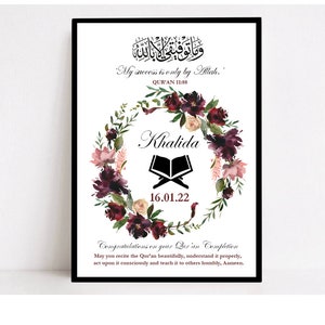 Quran Completion Gift, Hifz Completion Frame, Hifz Quran Frame, Islamic ...