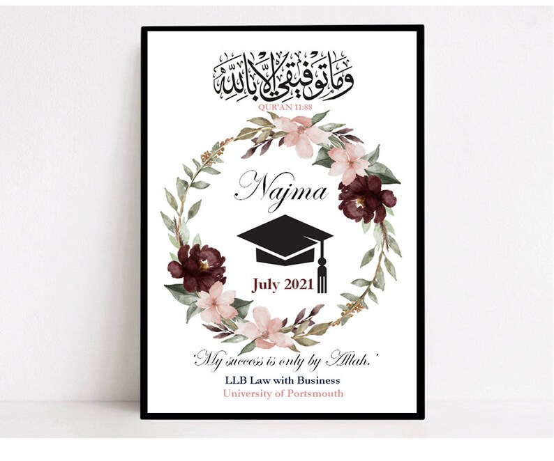 Personalised Islamic Graduation Frame Islamic Graduation - Etsy