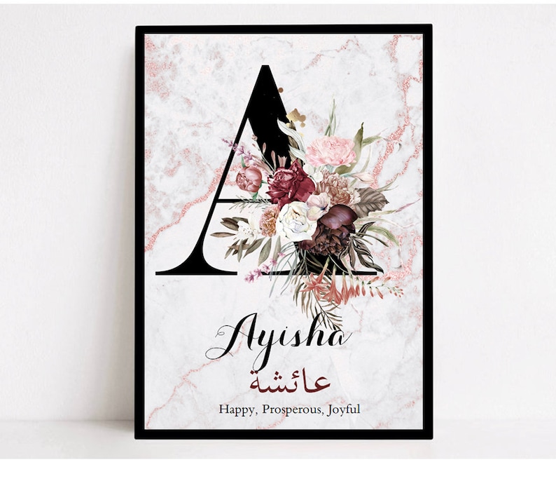 Personalised Islamic Frame, Islamic Name Print, Muslim Baby Frame ...
