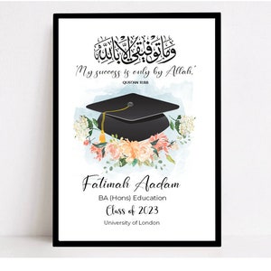 Personalised Islamic Graduation Frame, Islamic Graduation Gift, Muslim ...