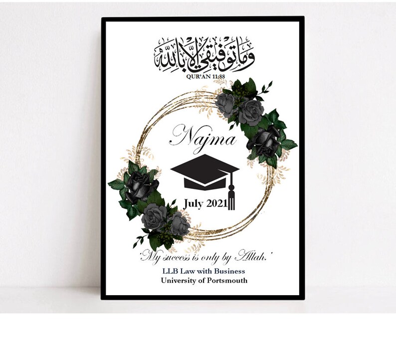 Personalised Islamic Graduation Frame Islamic Graduation - Etsy