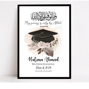 Personalised Islamic Graduation Frame, Islamic Graduation Gift, Muslim ...