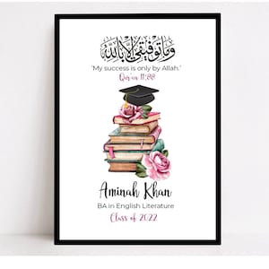 Personalised Islamic Graduation Gift, Muslim Graduate Gift, Graduation ...