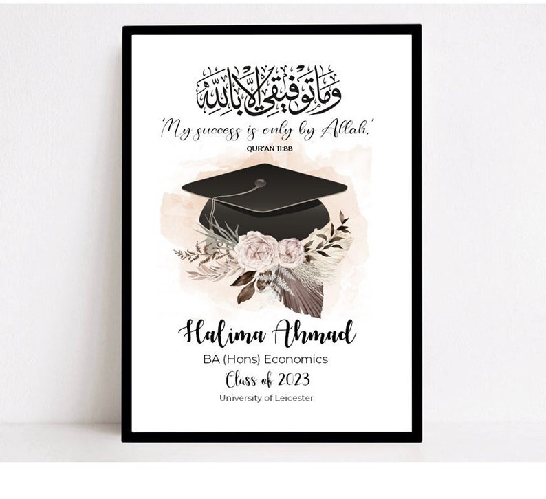 Personalised Islamic Graduation Frame, Islamic Graduation Gift, Muslim ...