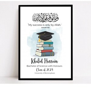 Personalised Islamic Graduation Frame, Islamic Graduation Gift, Muslim ...