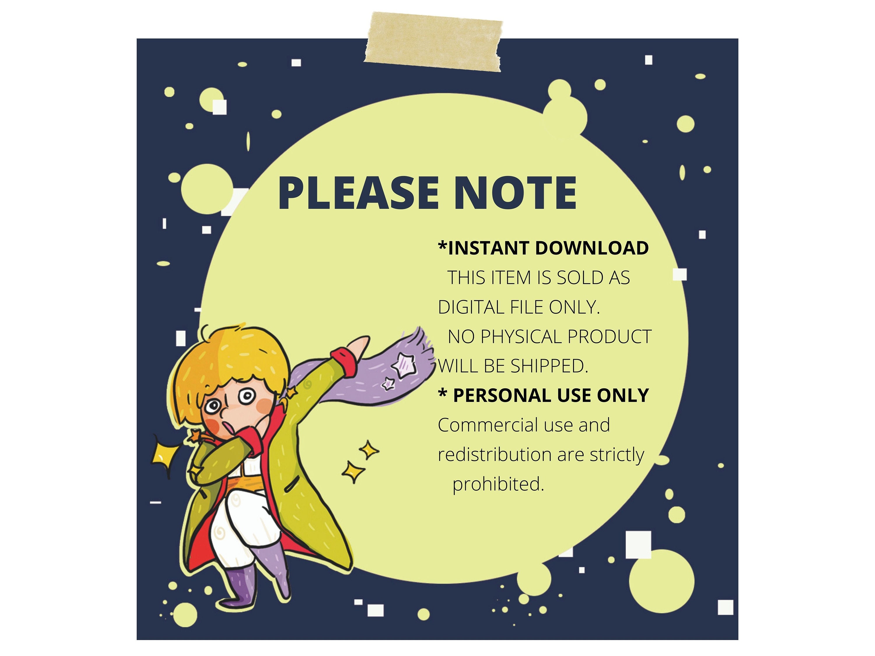 Little Prince Printable Memo Sheet Instant Digital Download 95 Mm X 95 ...
