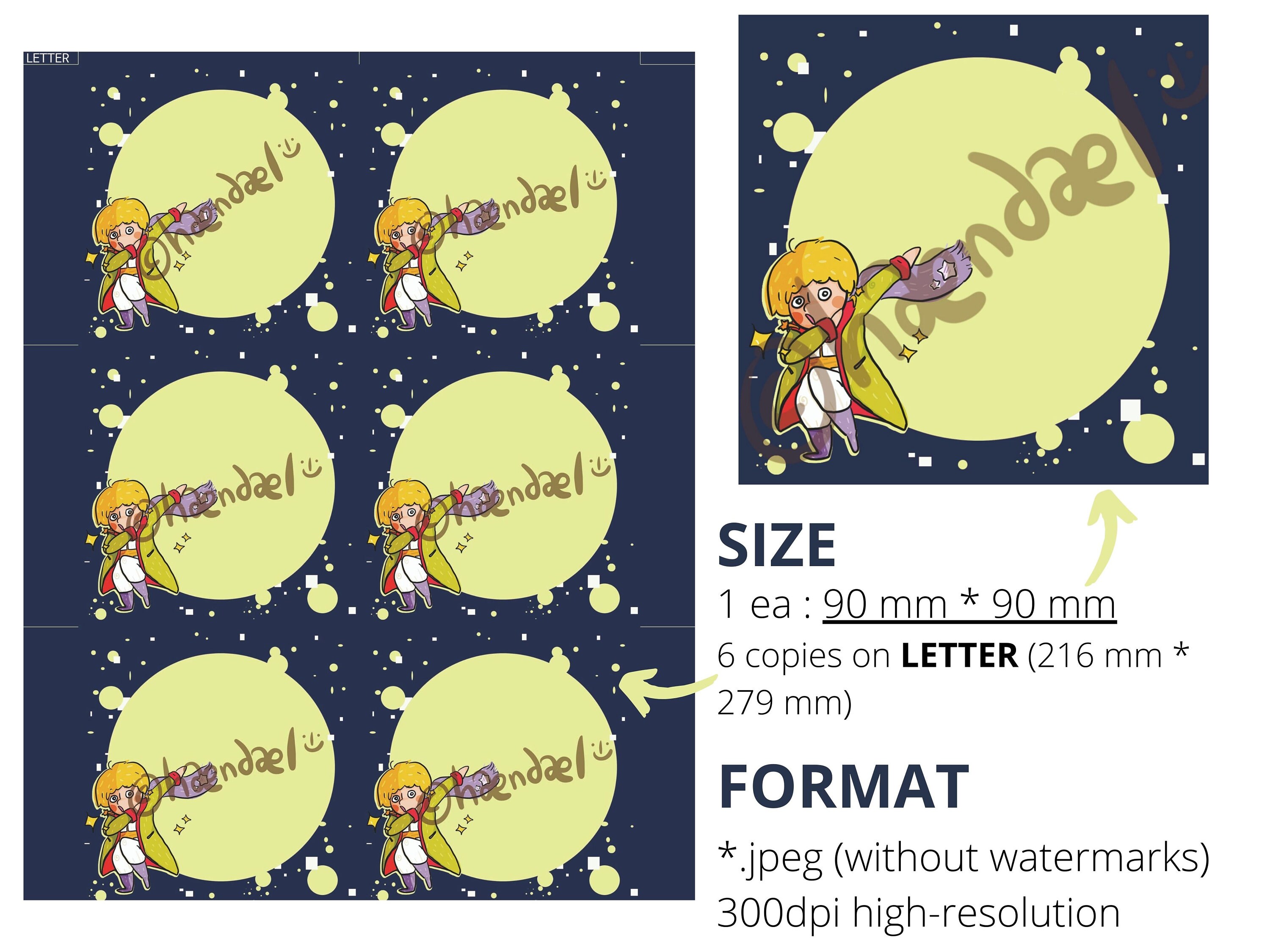Little Prince Printable Memo Sheet Instant Digital Download 95 Mm X 95 ...