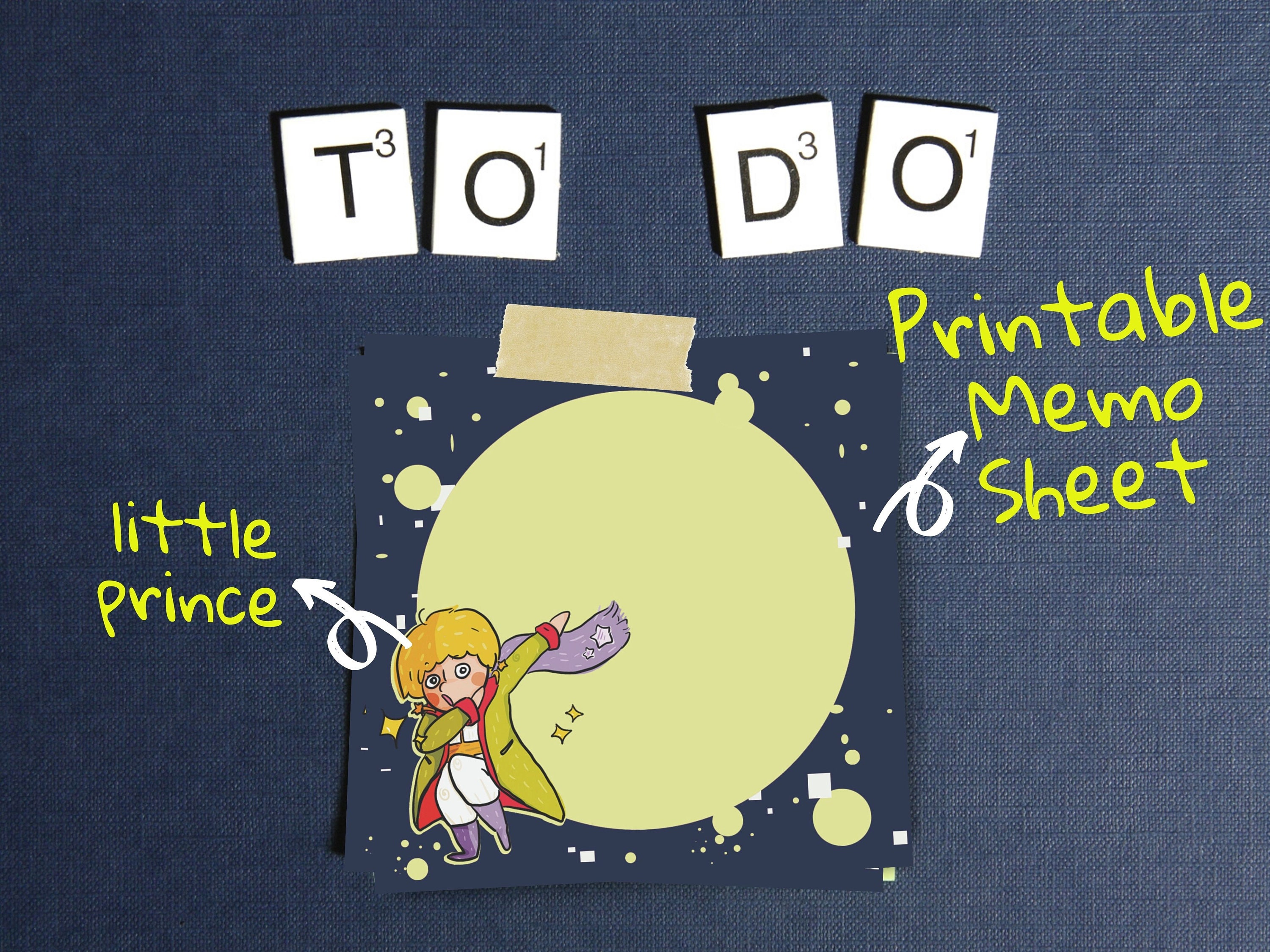 Little Prince Printable Memo Sheet Instant Digital Download 95 Mm X 95 ...