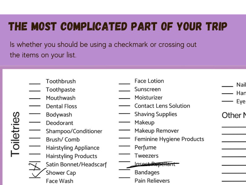 The Ultimate Travel Packing Checklist in Lavender-printable Checklist ...