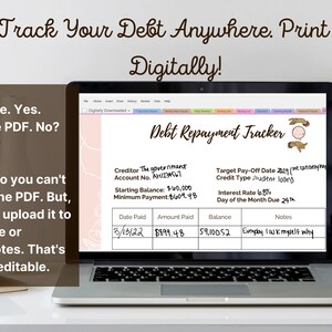 Cute Pink Debt Repayment Planner Broke Witch, Be Gone US/A4/A5/A6 ...