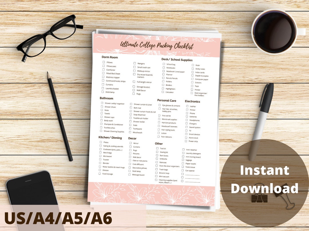 Ultimate College Dorm Room Checklist for Girls- Dorm Essentials ...