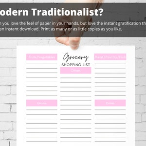 Pink Grocery List- Digital Grocery List- Weekly Grocery List, Online ...